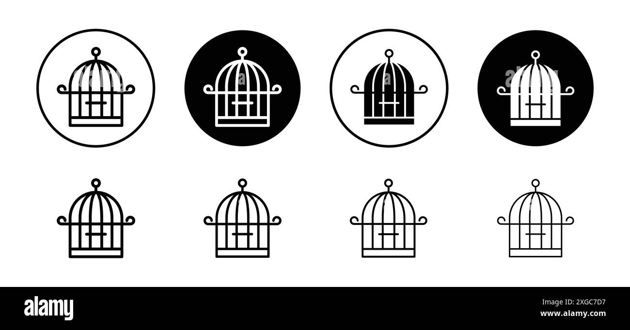Bird cage icon vector logo set collection for web app ui Stock Vector ...