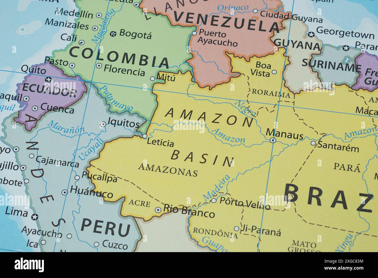 America political map hi-res stock photography and images - Alamy