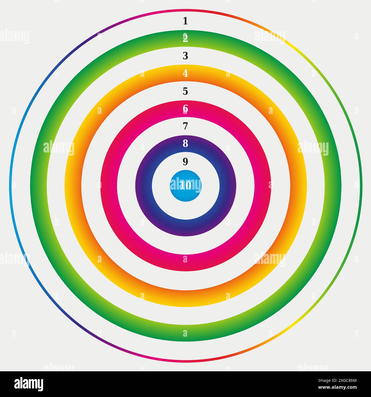 Target Icon Illustration Rainbow Colors with Numbers - Circle Stock ...