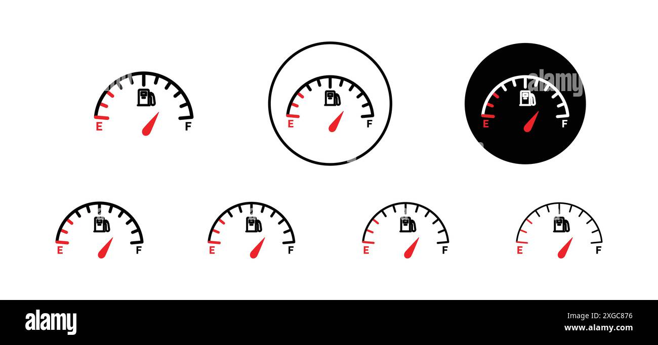 Car fuel indicator icon vector logo set collection for web app ui Stock Vector Image & Art - Alamy