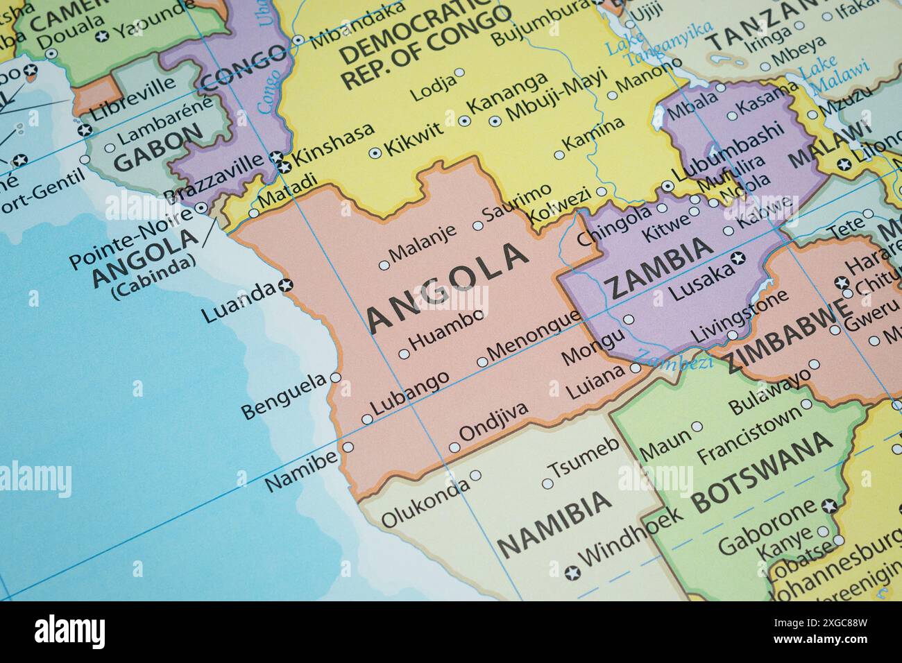 Angola political map capital hi-res stock photography and images - Alamy