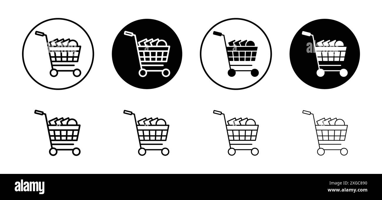 Cart With Product Icon Vector Logo Set Collection For Web App Ui Stock