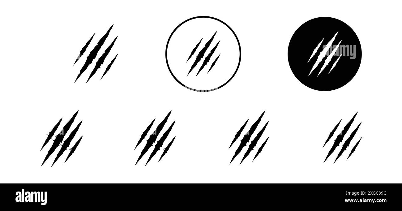Claws scratches icon vector logo set collection for web app ui Stock ...