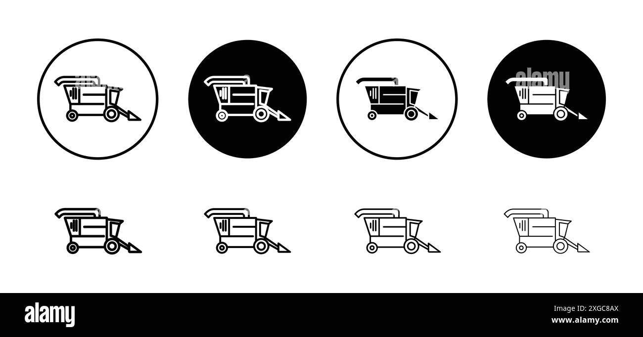 Combine harvester icon vector logo set collection for web app ui Stock Vector Image & Art - Alamy