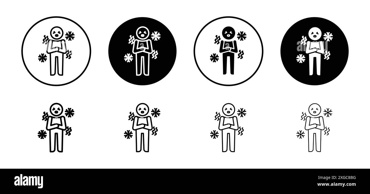 Cold human icon vector logo set collection for web app ui Stock Vector ...