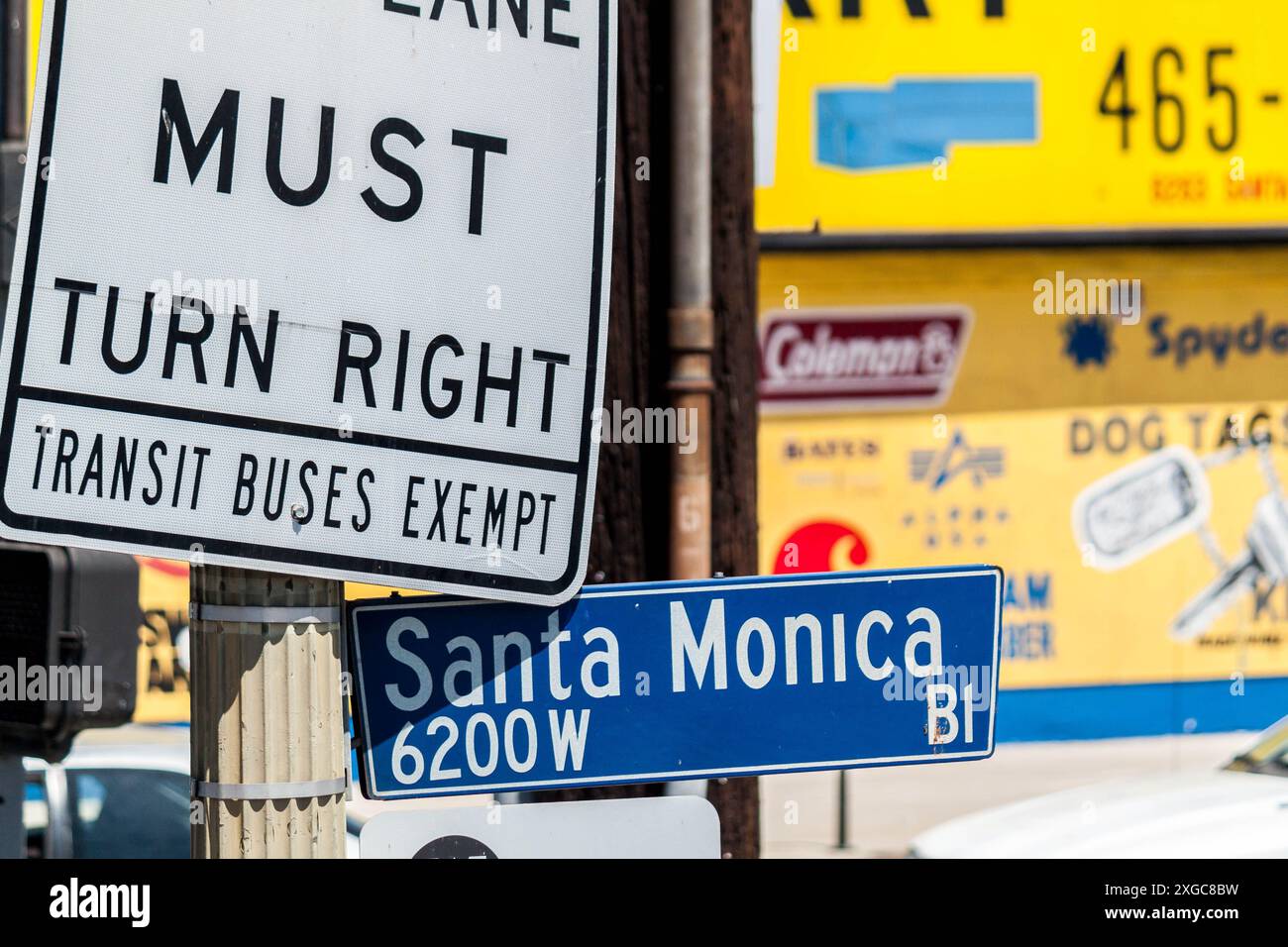 Santa Monica Boulevard Street Sign in Los Angeles California Stock ...