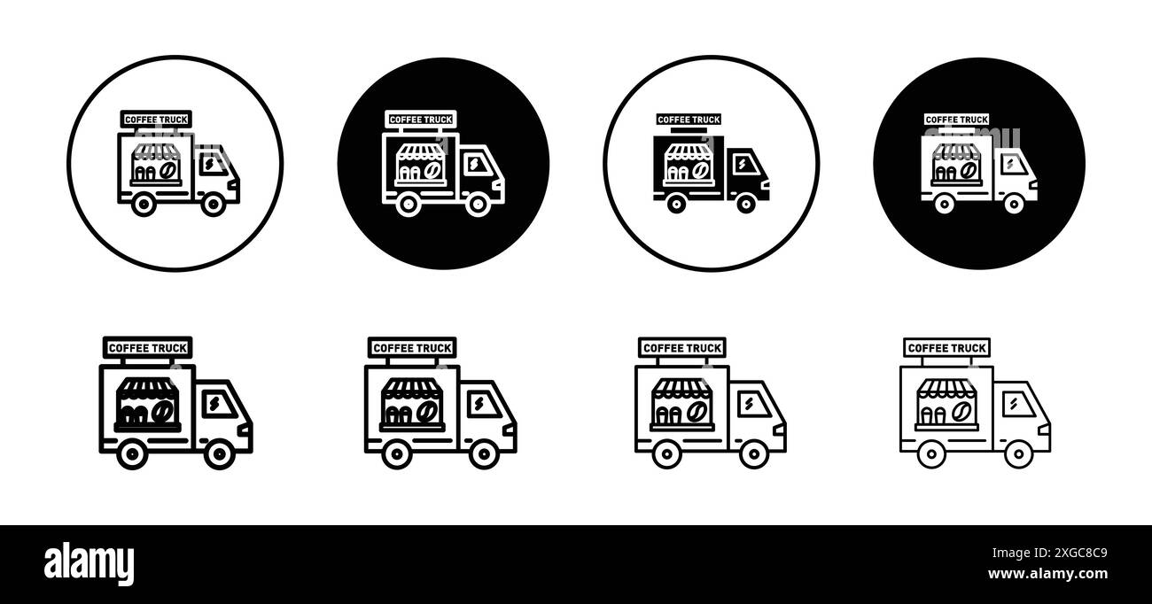 Coffee truck icon vector logo set collection for web app ui Stock Vector Image & Art - Alamy