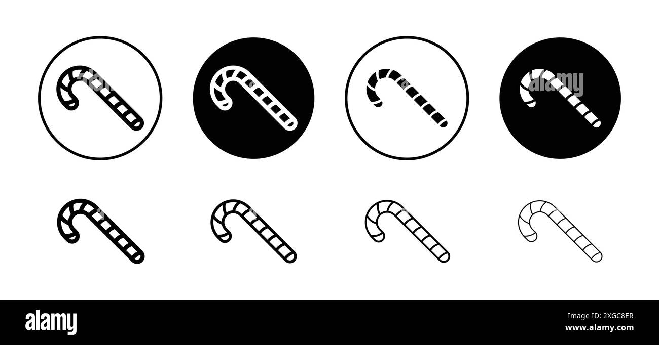 Candy Cane icon vector logo set collection for web app ui Stock Vector ...