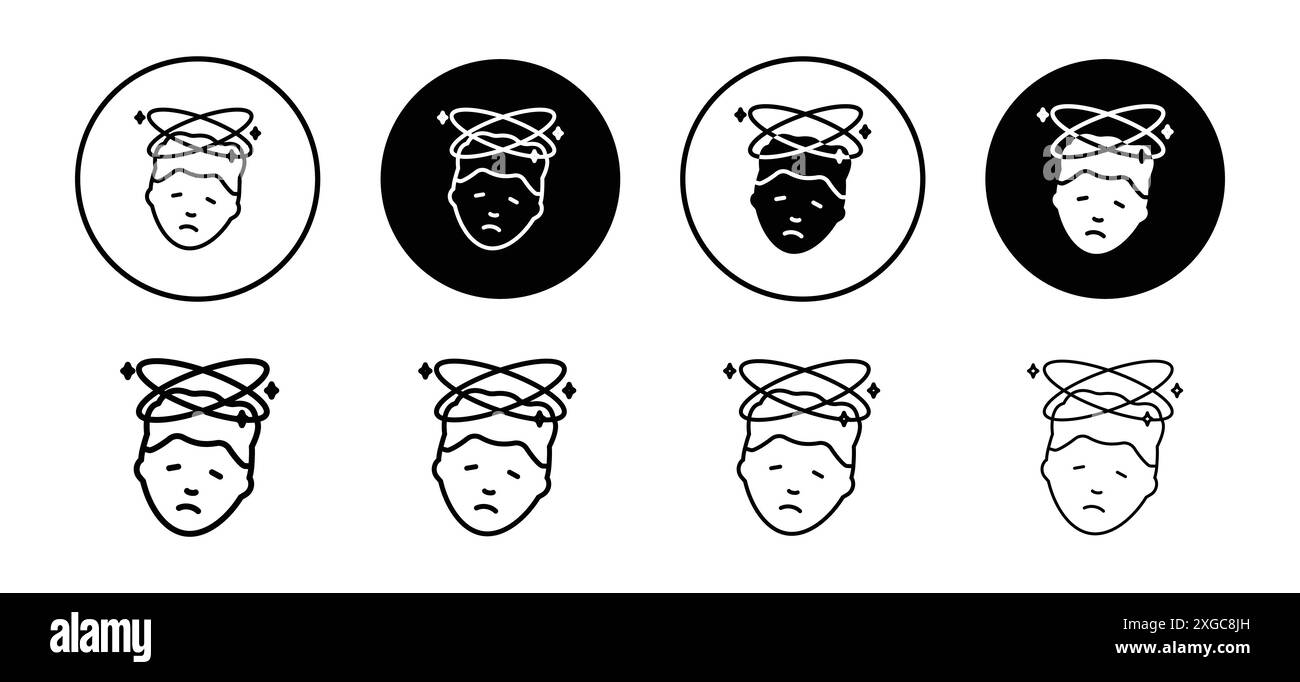 Dizziness icon vector logo set collection for web app ui Stock Vector ...