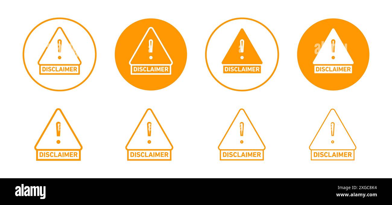 Disclaimer icon vector logo set collection for web app ui Stock Vector ...