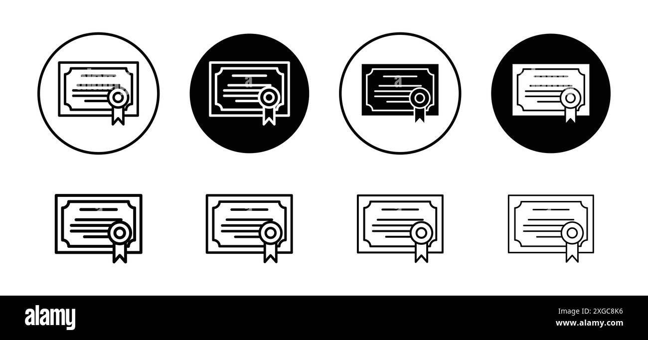 Certificate icon vector logo set collection for web app ui Stock Vector ...