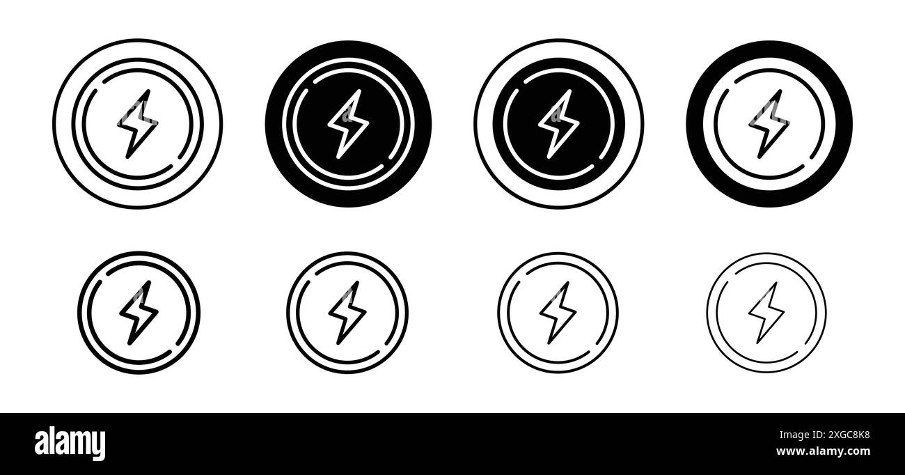 Electro icon vector logo set collection for web app ui Stock Vector ...