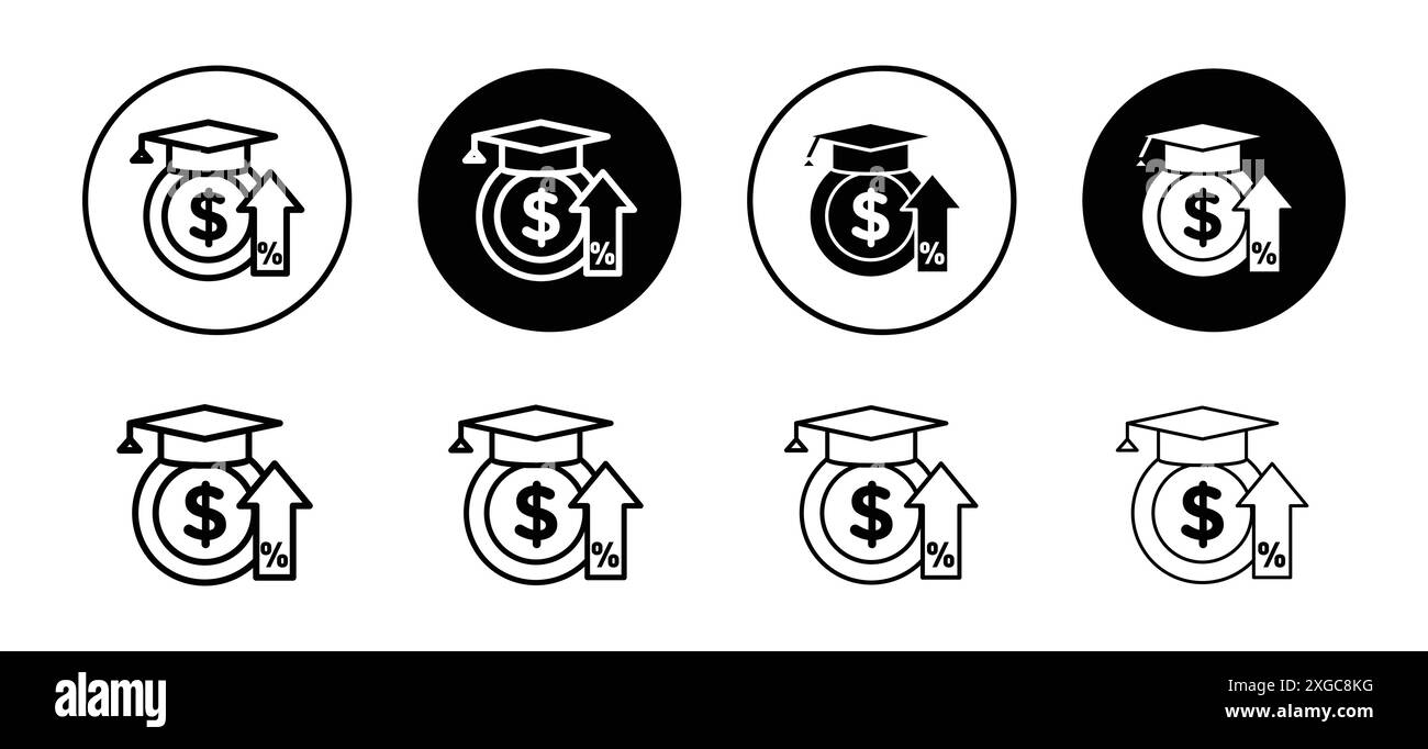 Fees Increase icon vector logo set collection for web app ui Stock ...