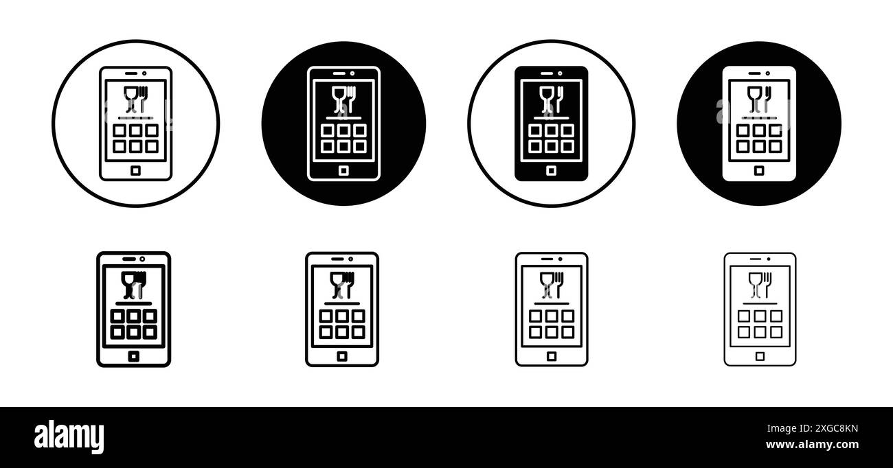 Cooking app icon vector logo set collection for web app ui Stock Vector ...