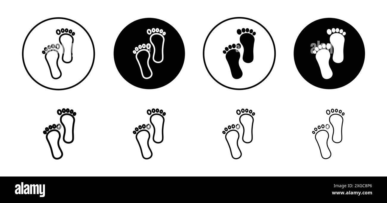Footprint icon vector logo set collection for web app ui Stock Vector ...