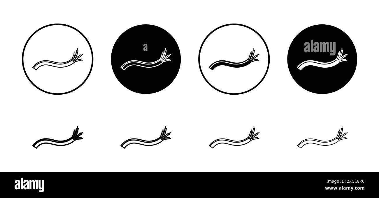 Electric cable icon vector logo set collection for web app ui Stock ...