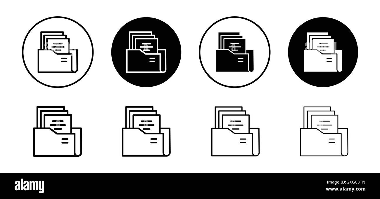 Document archive icon vector logo set collection for web app ui Stock Vector Image & Art - Alamy