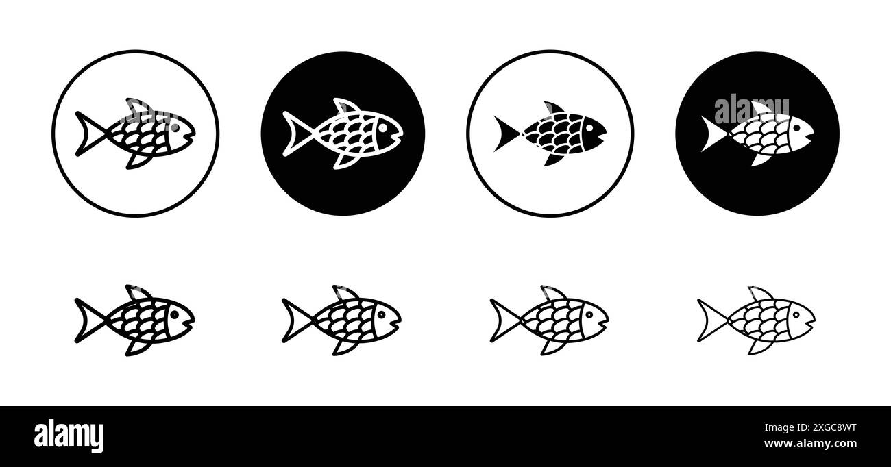 Fish icon vector logo set collection for web app ui Stock Vector Image ...