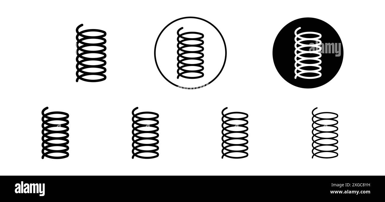 Flexible spring icon vector logo set collection for web app ui Stock ...