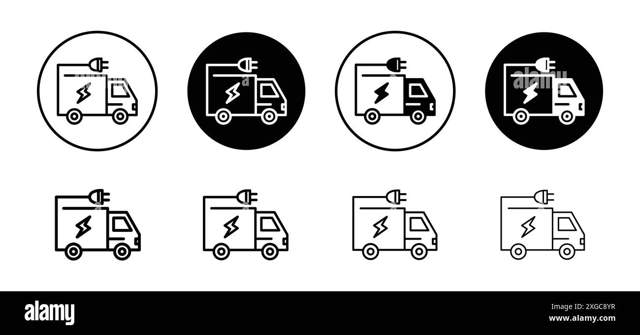 Electric plug in truck icon vector logo set collection for web app ui Stock Vector Image & Art ...