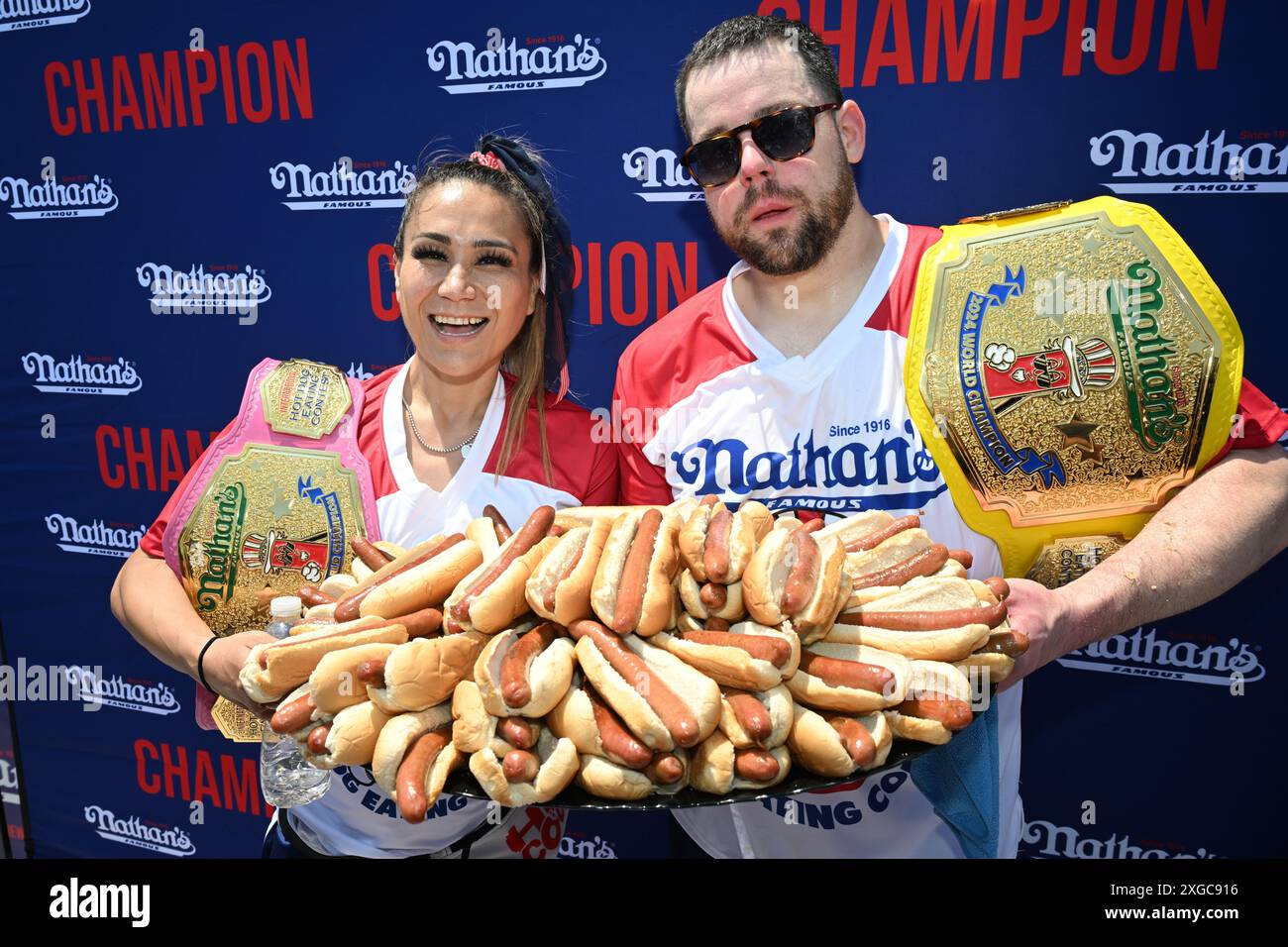 Professional competitive eater Patrick Bertoletti consumes 58 hot dogs ...