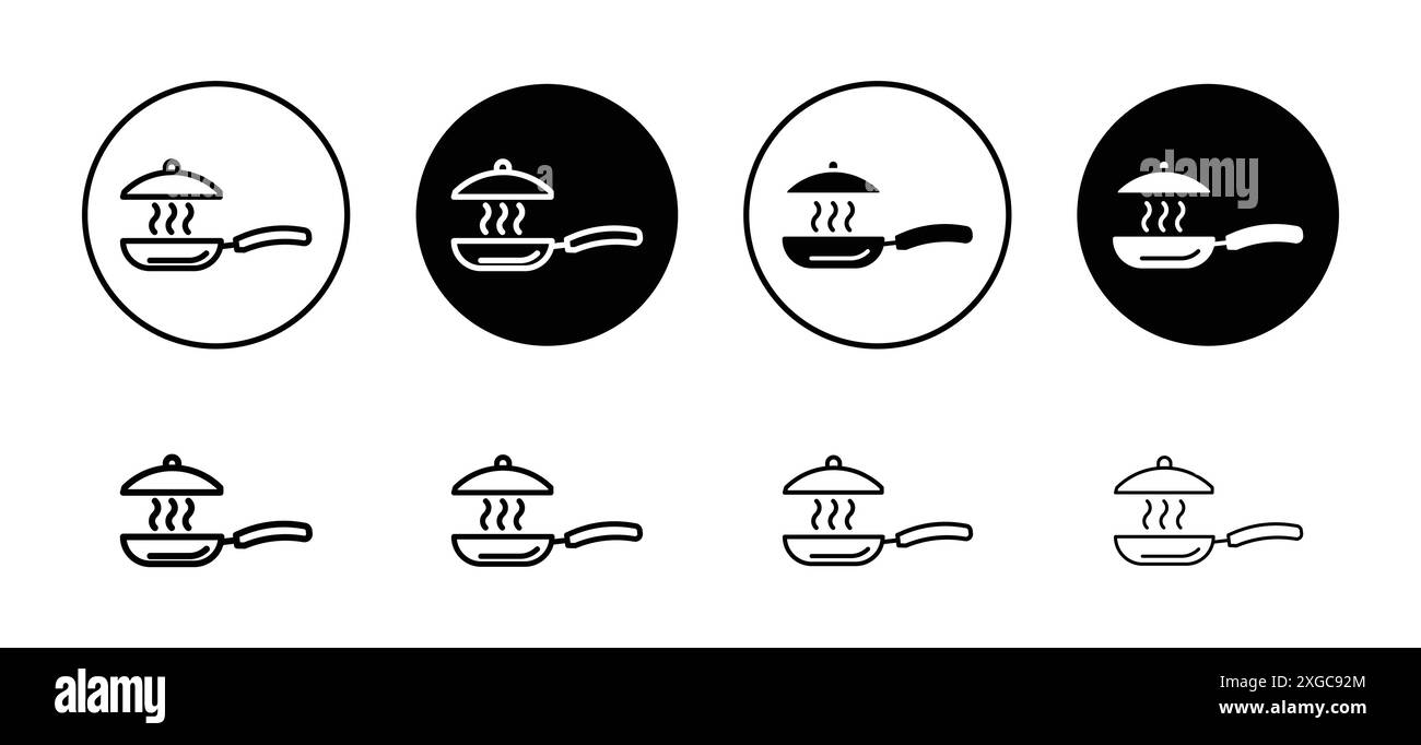 Frying pan icon vector logo set collection for web app ui Stock Vector ...