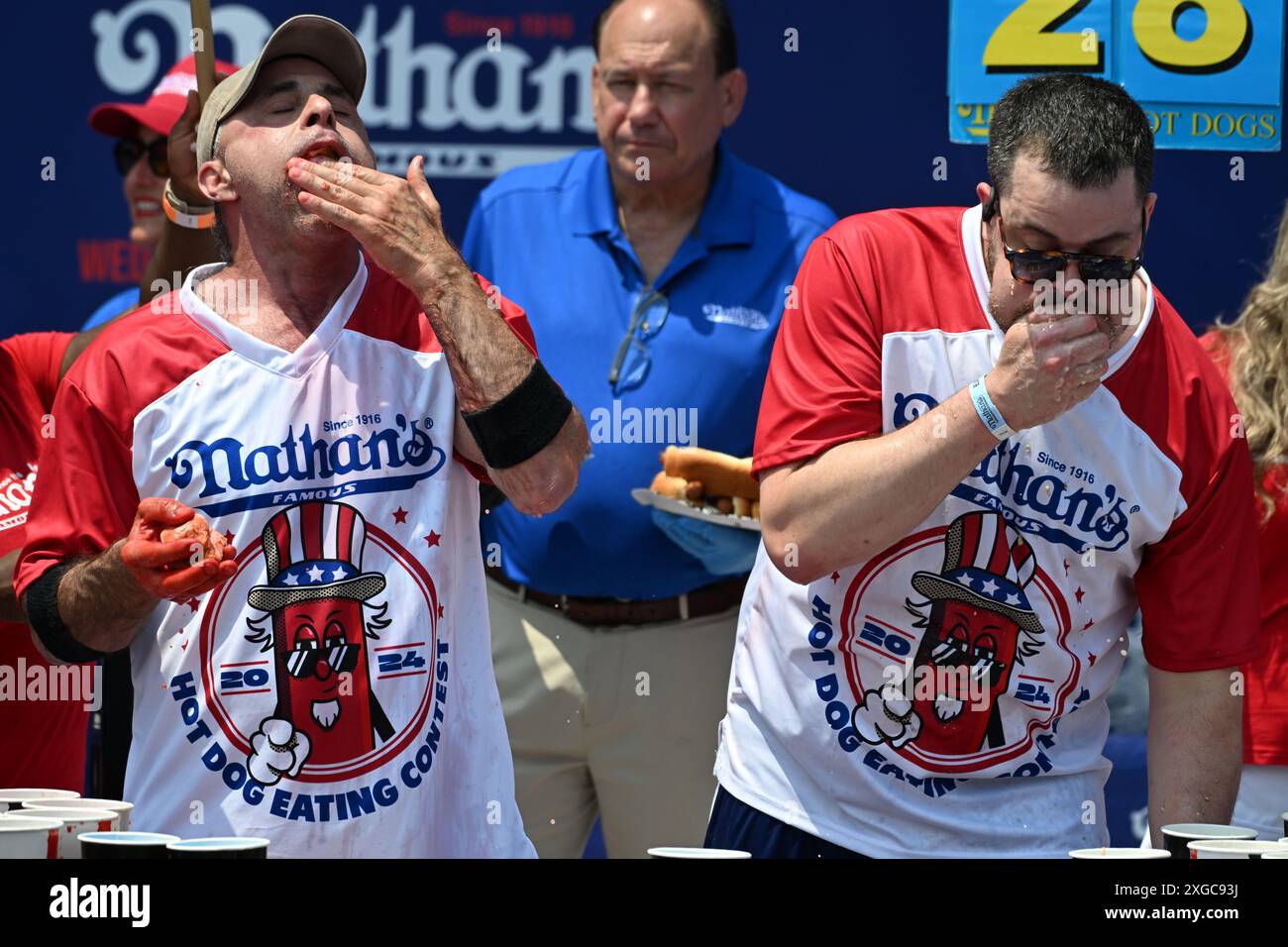Geoffrey Esper and Patrick Bertoletti compete in the 2024 Nathan's ...
