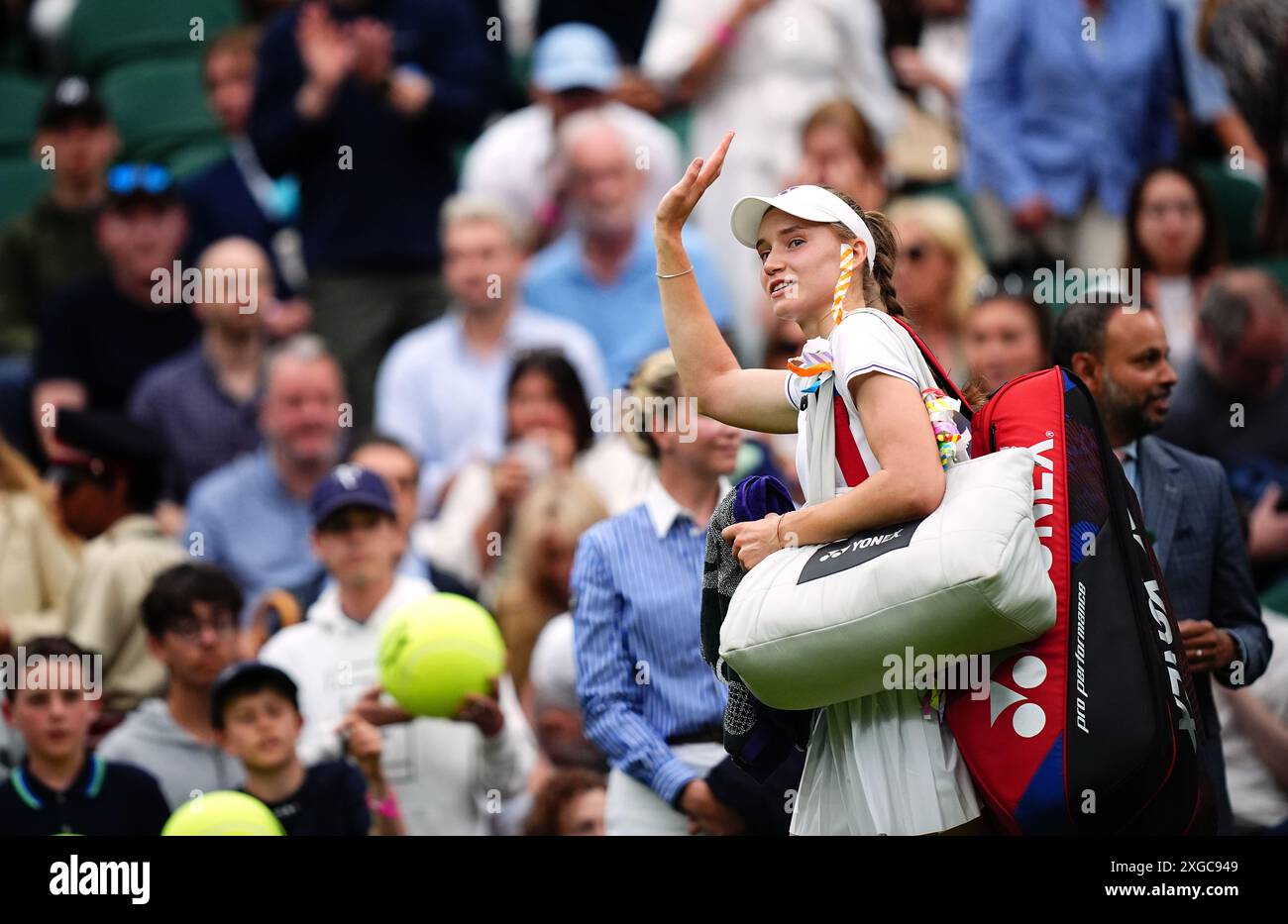 Elena Rybakina walks off court after her match against Anna Kalinskaya ...