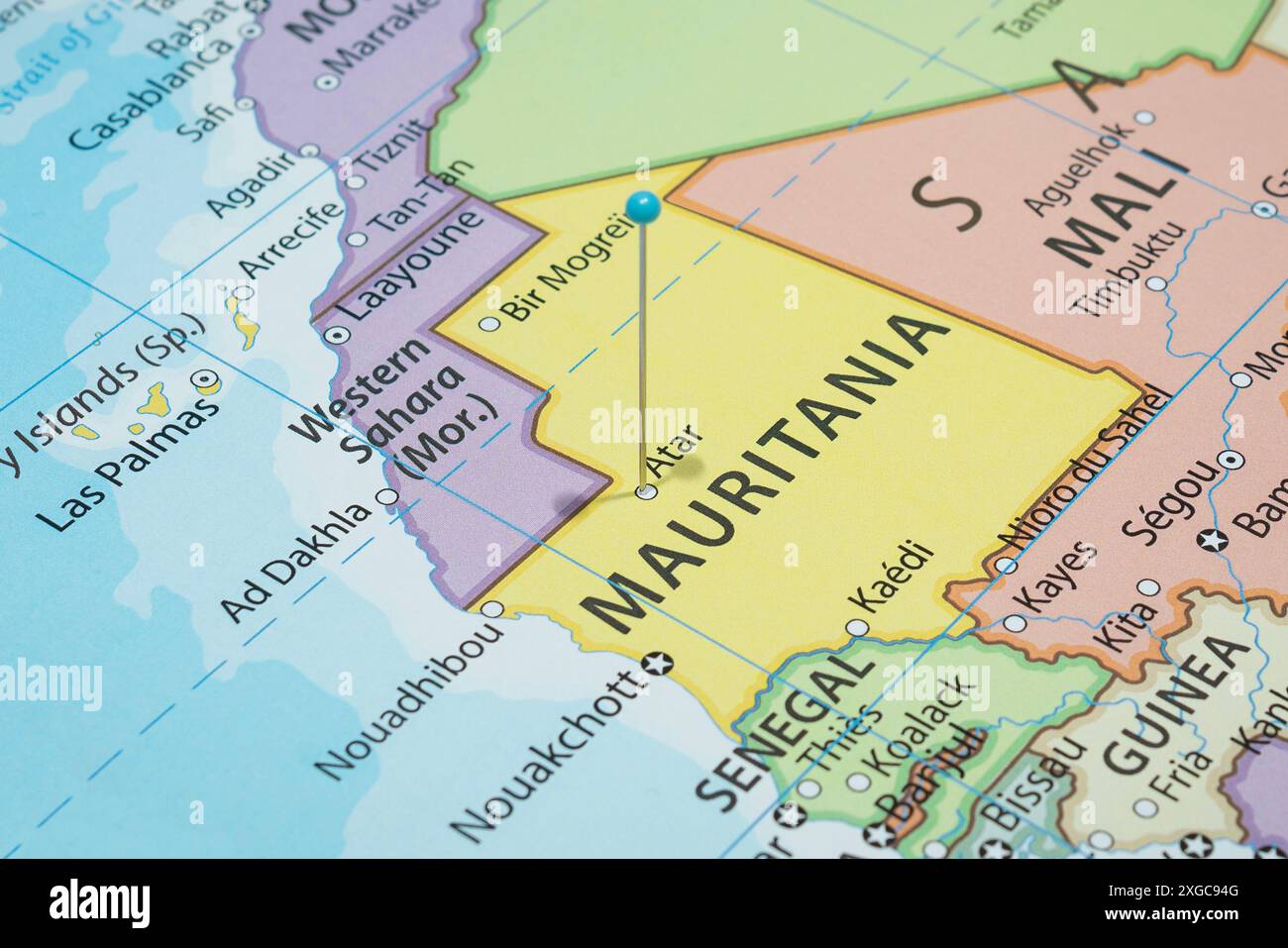 Mauritania Map With Colors Mauritania Country Map Hi Res Stock