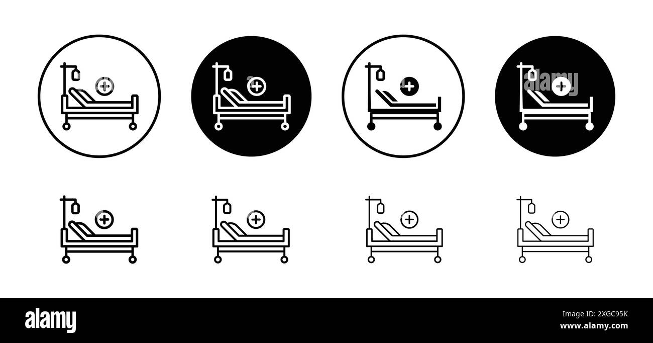 Hospital bed icon vector logo set collection for web app ui Stock Vector Image & Art - Alamy