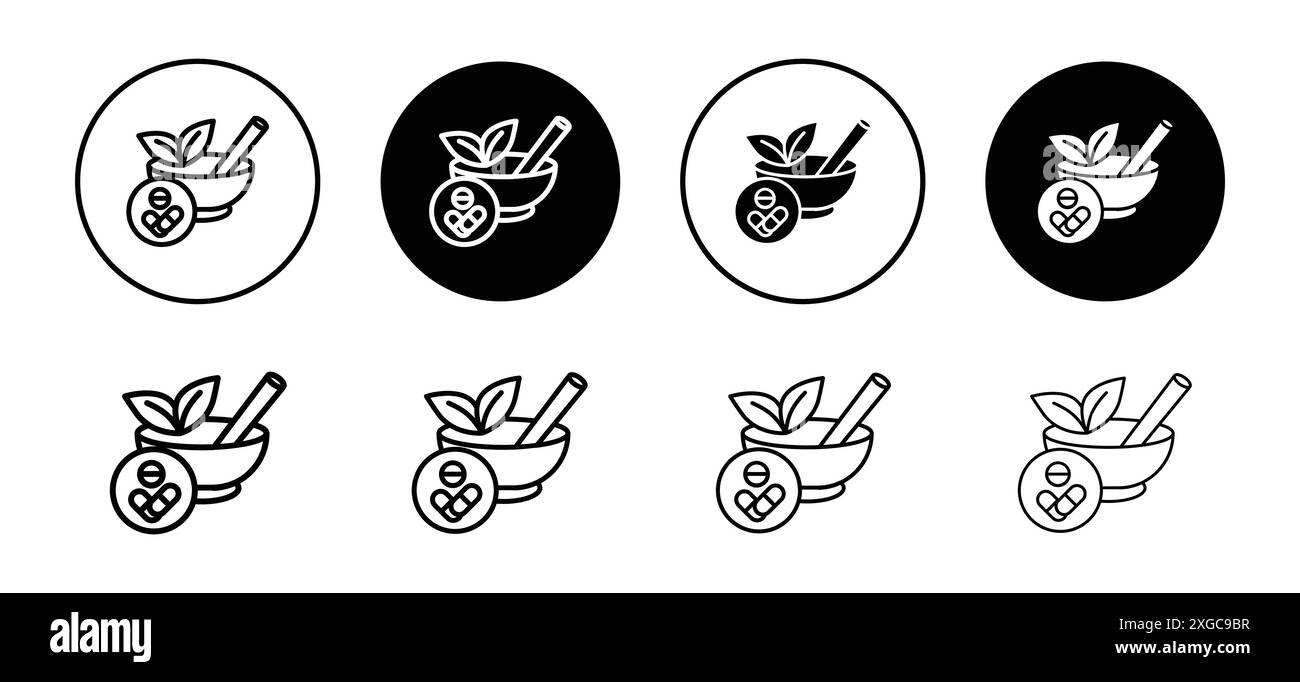 Herb medicine icon vector logo set collection for web app ui Stock ...