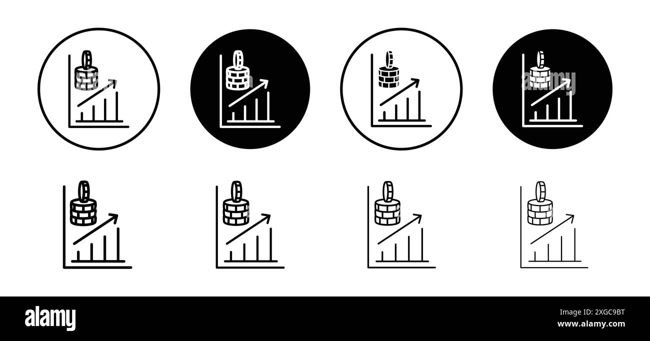 Increase rate icon vector logo set collection for web app ui Stock ...