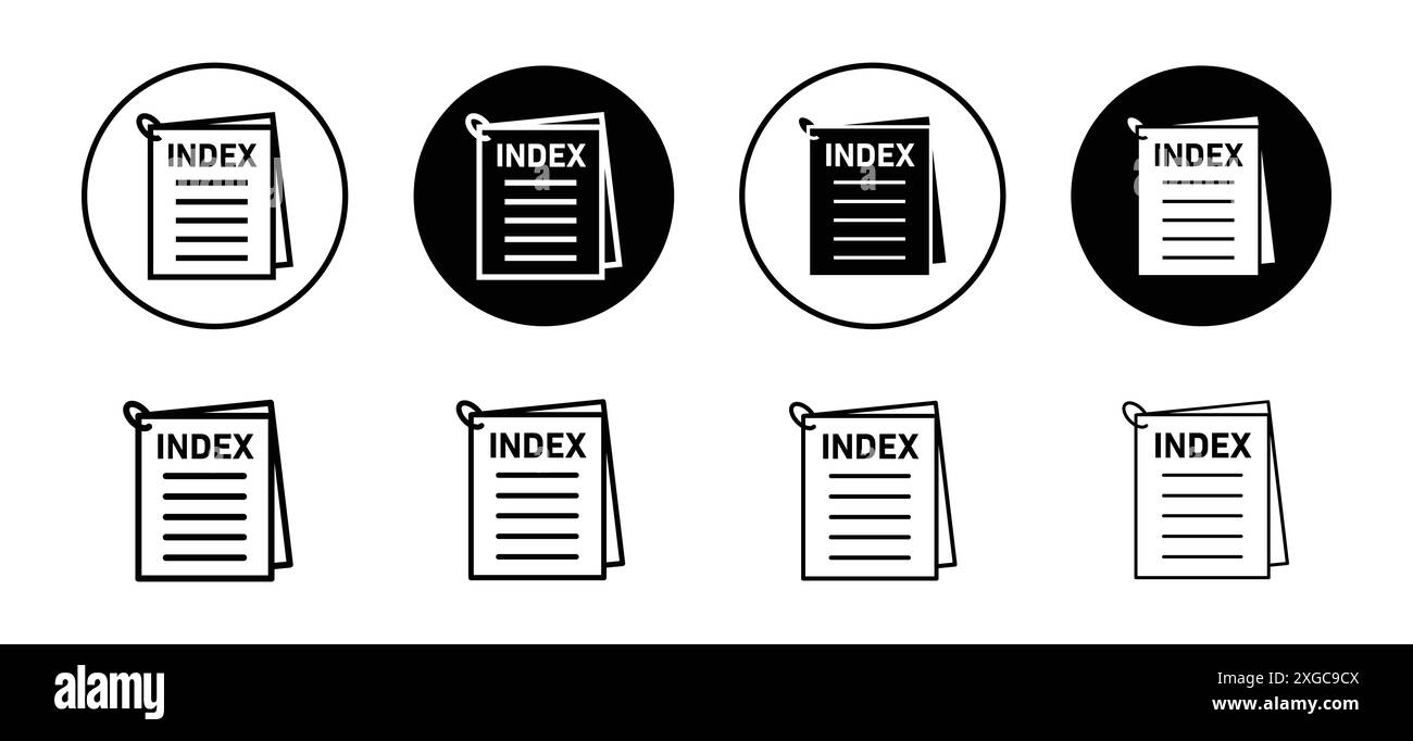 Index icon vector logo set collection for web app ui Stock Vector Image ...