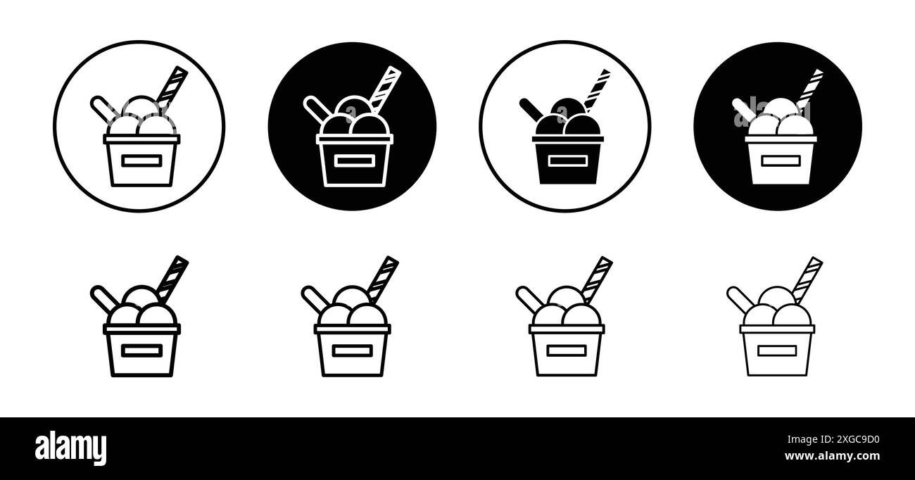 Ice cream icon vector logo set collection for web app ui Stock Vector ...
