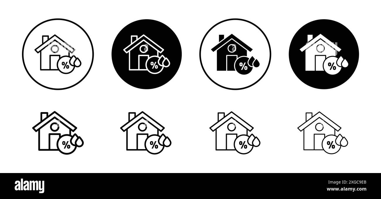 Home air humidity icon vector logo set collection for web app ui Stock ...
