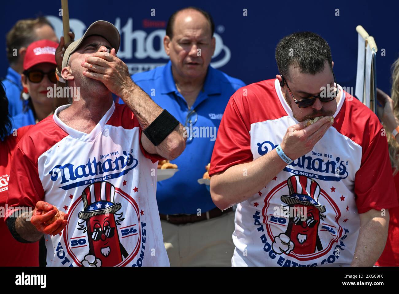 Geoffrey Esper and Patrick Bertoletti compete in the 2024 Nathan's ...