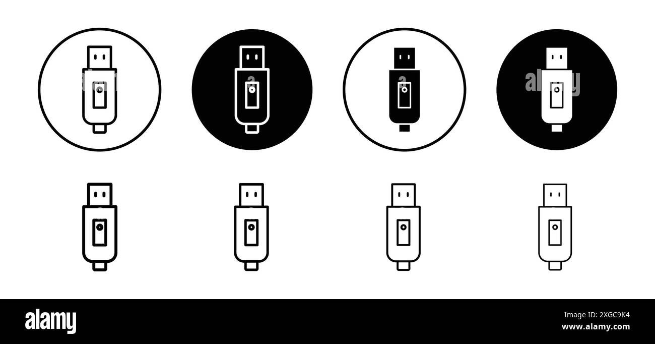 Inclined pendrive icon vector logo set collection for web app ui Stock ...