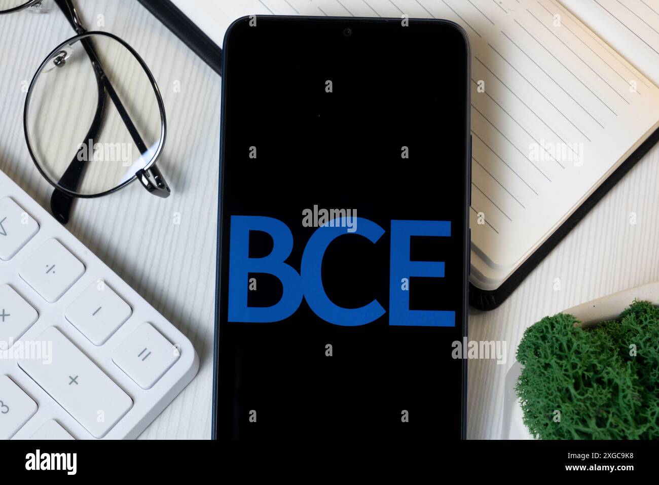 New York, USA - 11 June 2024: BCE Logo on Phone Screen, Company Icon ...