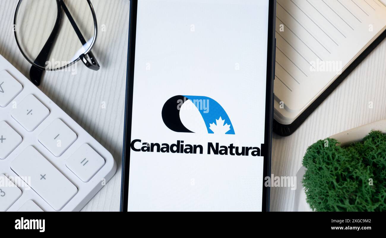 New York, USA - 11 June 2024: Canadian Natural Resources Logo on Phone ...