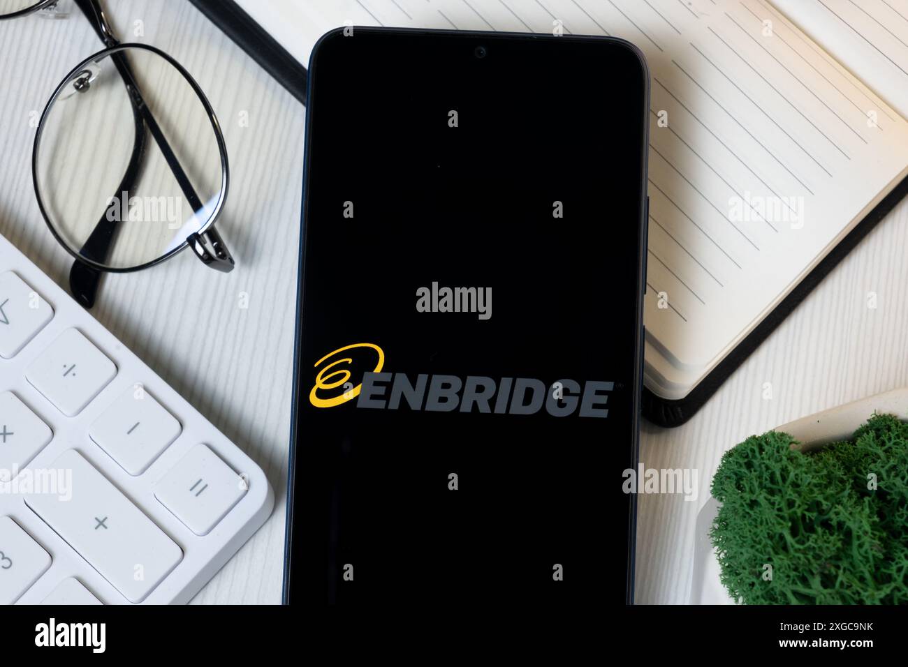 New York, USA - 11 June 2024: Enbridge Logo on Phone Screen, Company ...