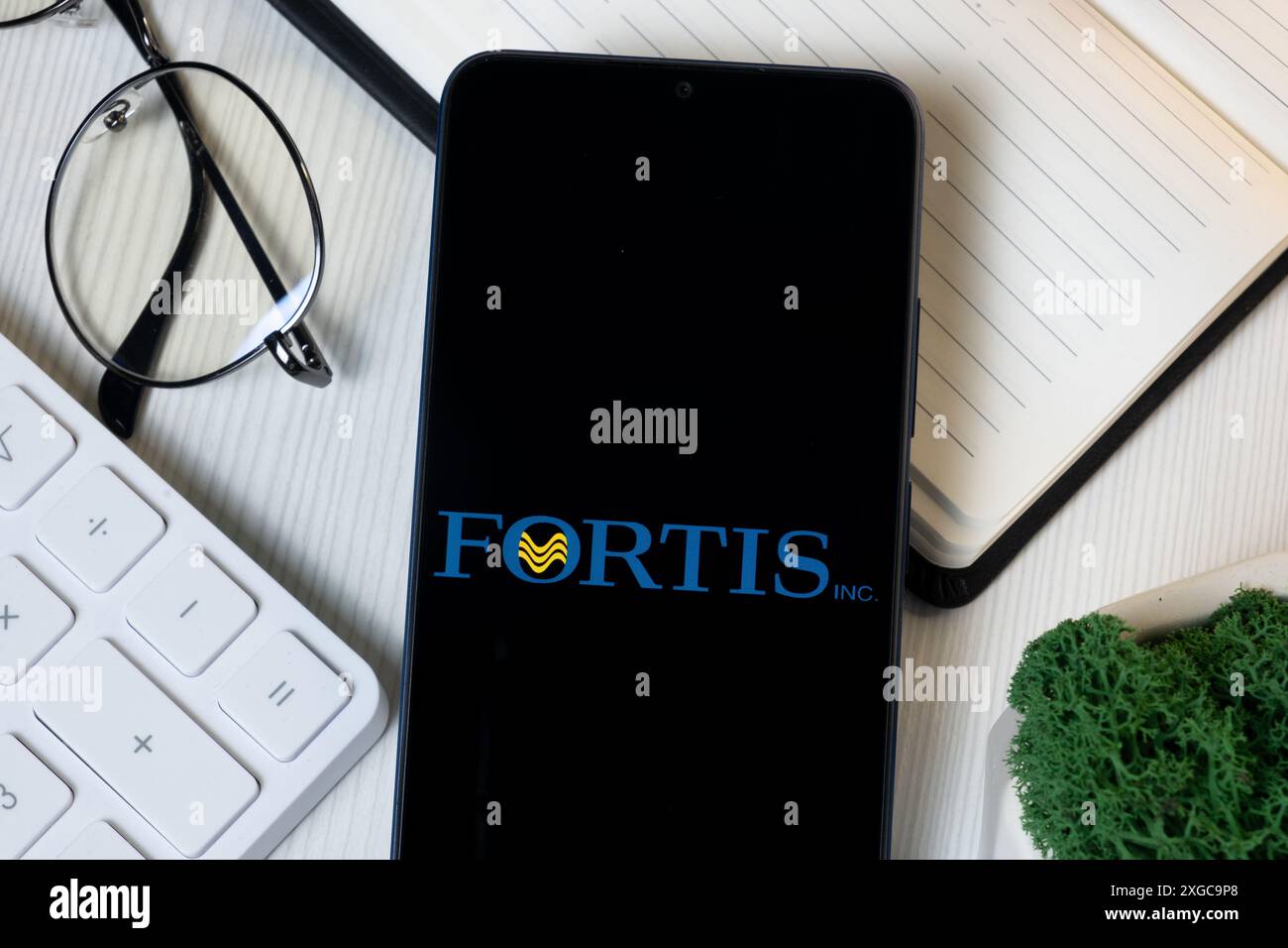 New York, USA - 11 June 2024: Fortis Logo on Phone Screen, Company Icon ...