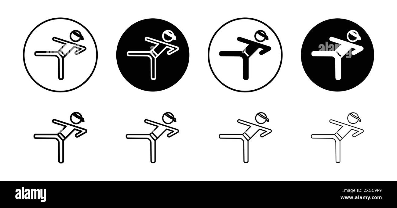 Karate fighter icon vector logo set collection for web app ui Stock ...