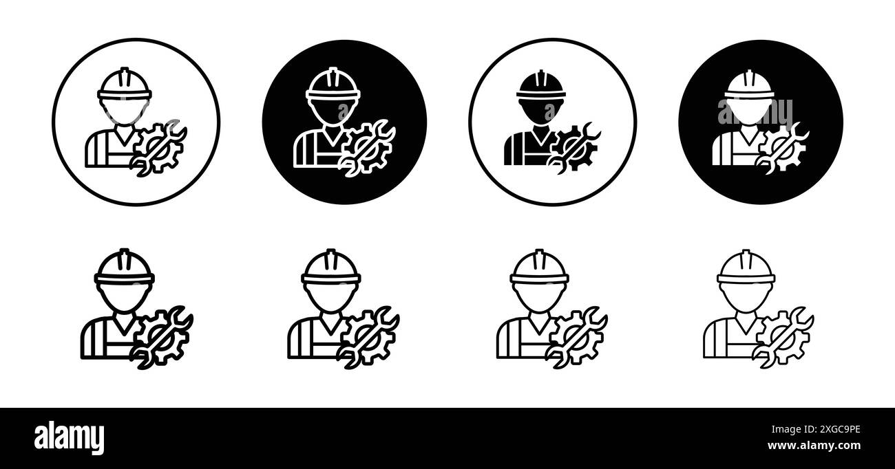 Labour icon vector logo set collection for web app ui Stock Vector ...