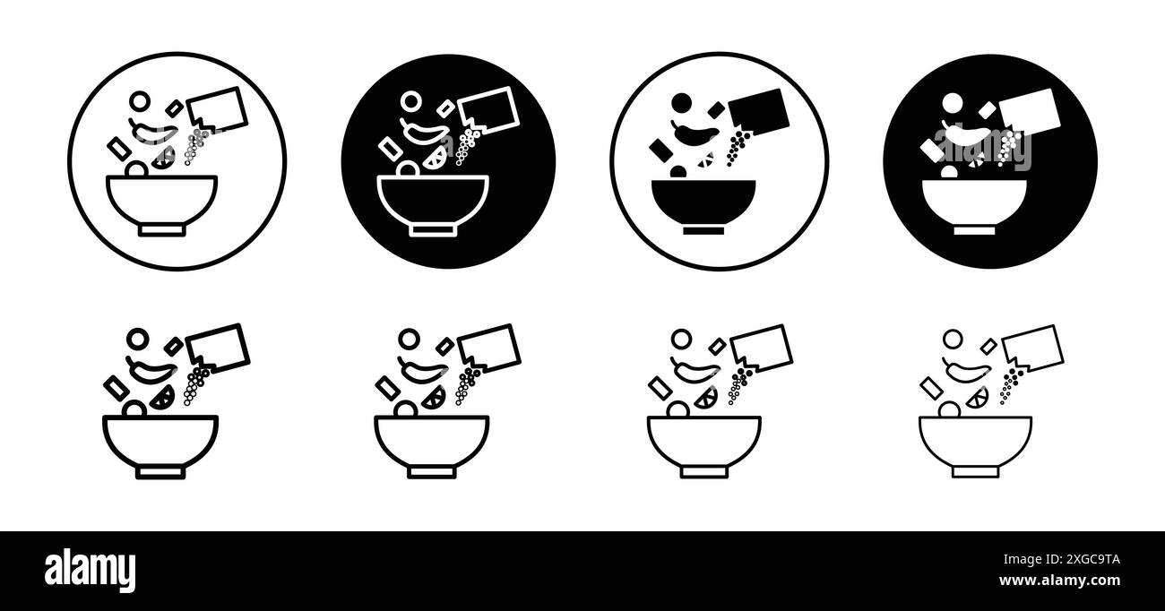 Ingredients mix icon vector logo set collection for web app ui Stock ...