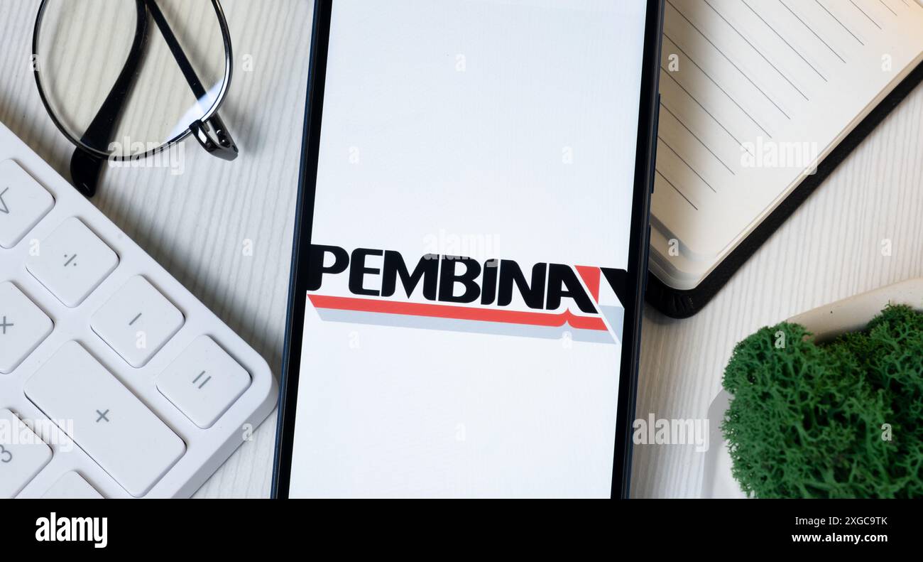 New York, USA - 11 June 2024: Pembina Pipeline Logo on Phone Screen ...