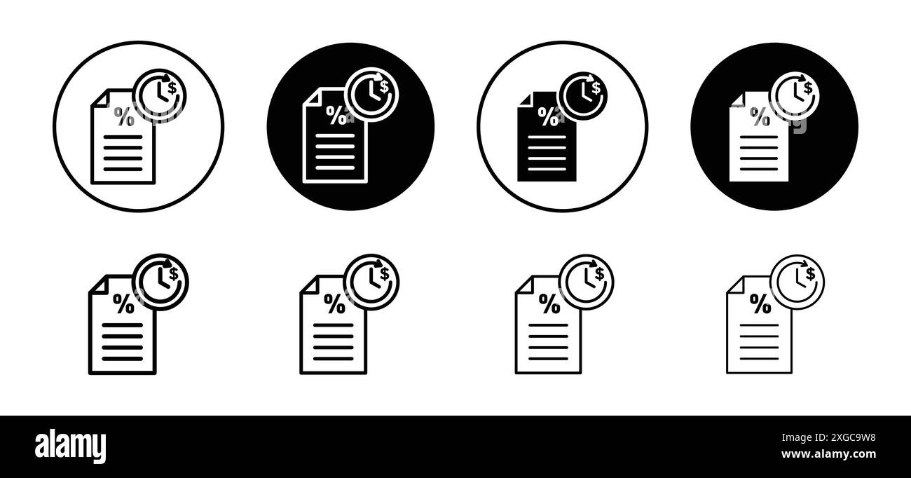 Loan rate and term icon vector logo set collection for web app ui Stock ...
