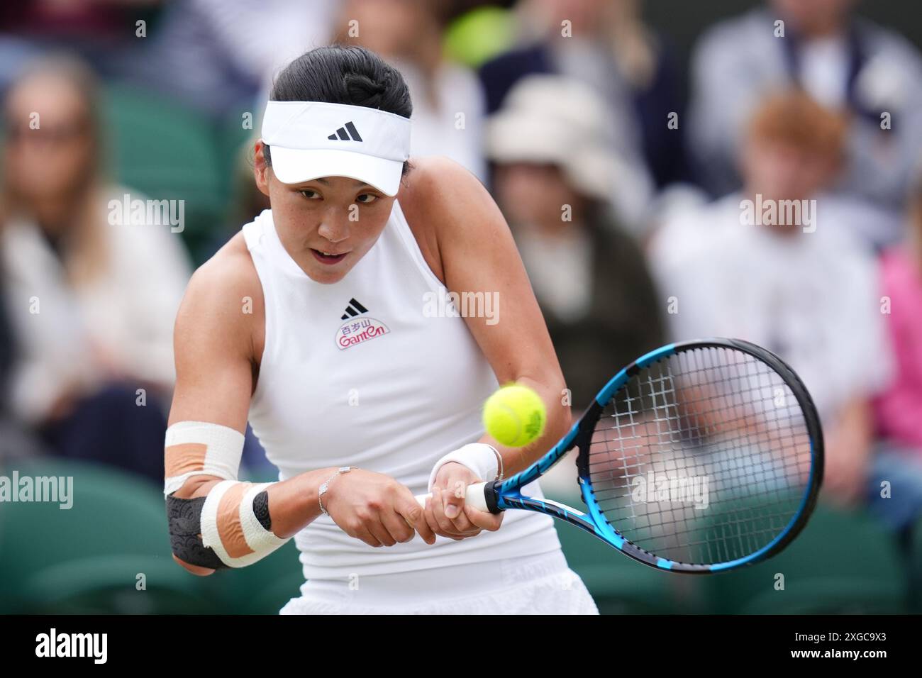 Xinyu Wang in action against Elina Svitolina (not pictured) on day ...