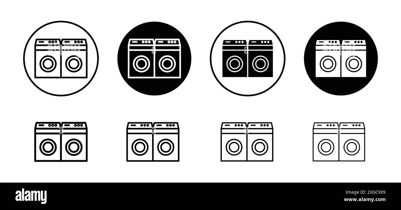 Laundry zone icon vector logo set collection for web app ui Stock ...