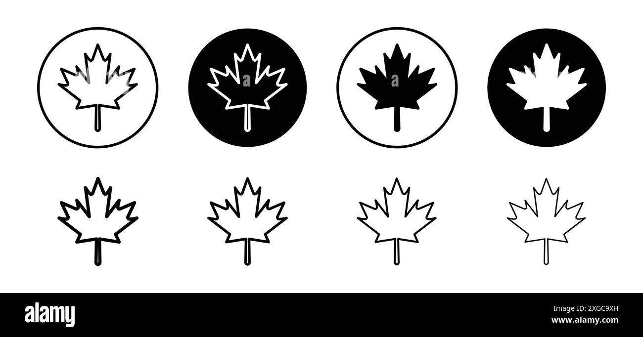 Maple leaf icon vector logo set collection for web app ui Stock Vector ...