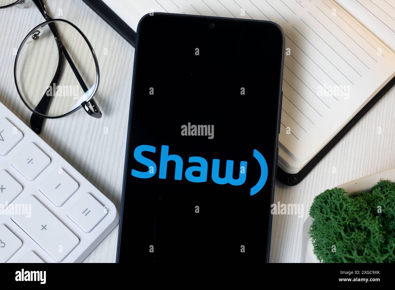 New York, USA - 11 June 2024: Shaw Communications Logo on Phone Screen ...